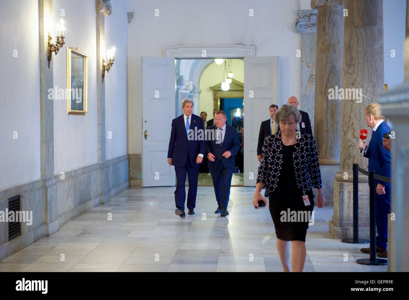 Danish Prime Minister Rasmussen and Secretary Kerry Walk to Their ...