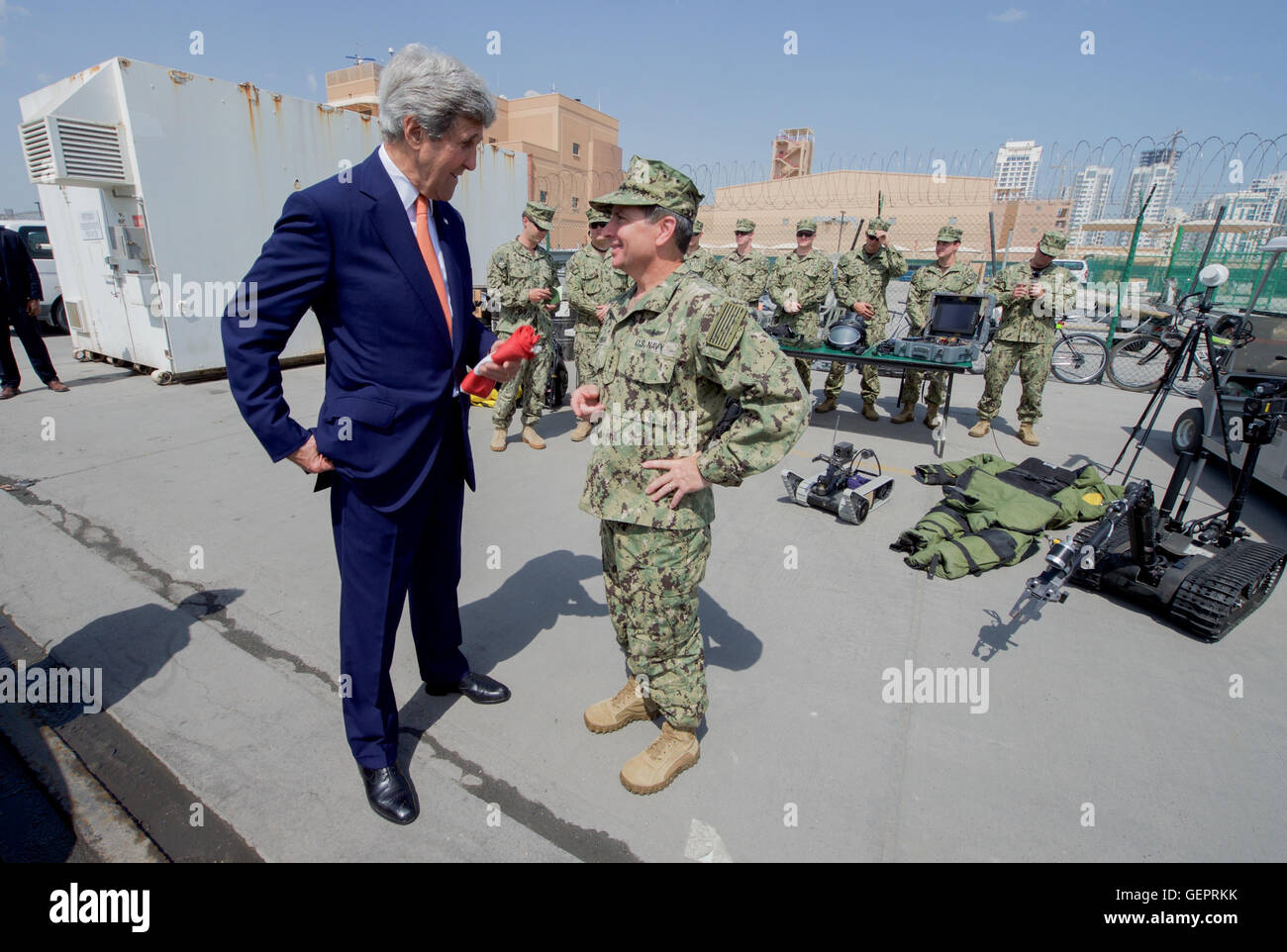 NAVCENT Commander Vice Admiral Donegan Presents a Flag to Secretary ...