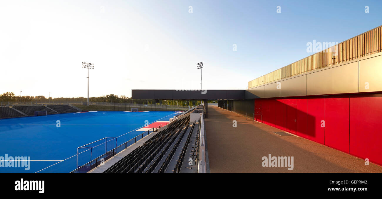 Detail of upper walkway around spectators stand. Eton Manor - Lee ...