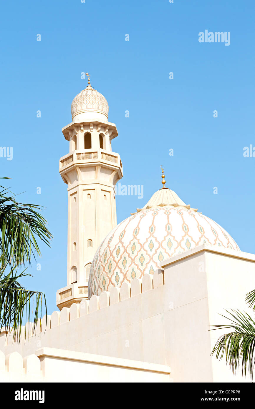minaret and religion in clear sky in oman muscat the old mosque Stock ...