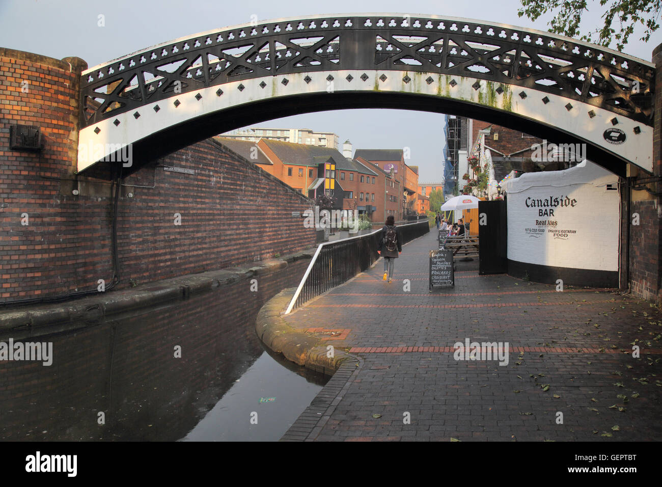 canal side pub in birmingham Stock Photo - Alamy