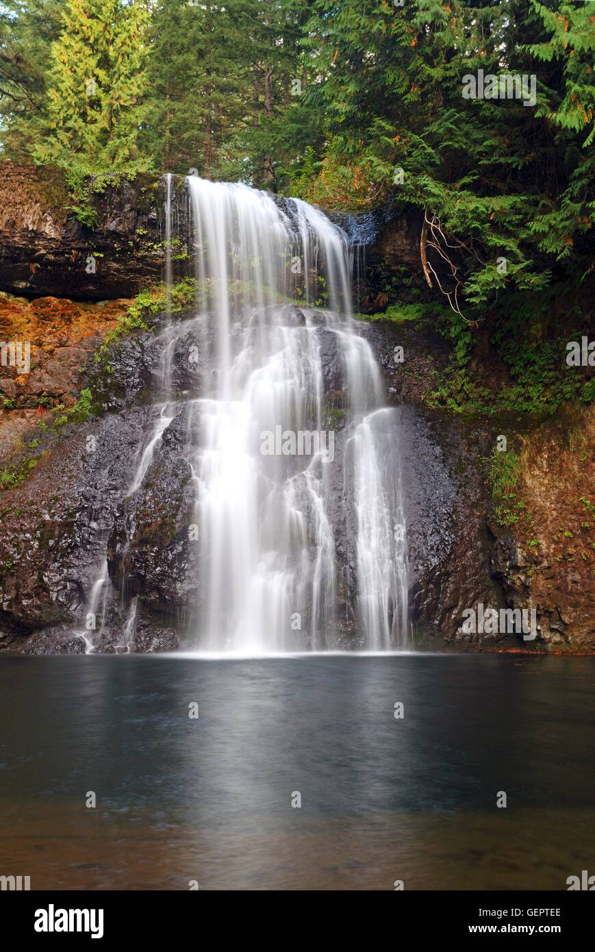 geography / travel, USA, Oregon, Upper North Fall, Silver Falls State ...