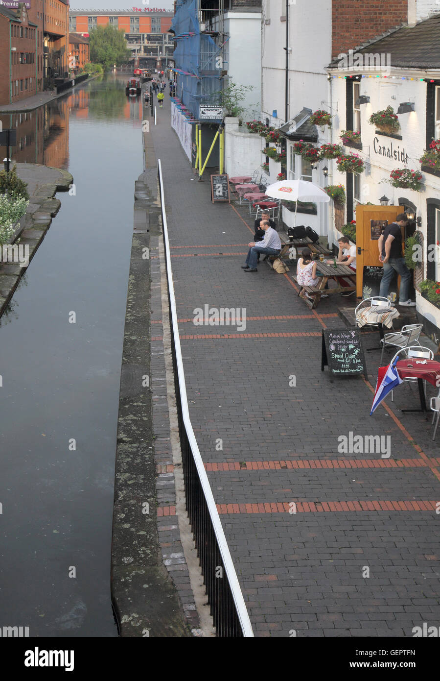 canal side pub in birmingham Stock Photo - Alamy