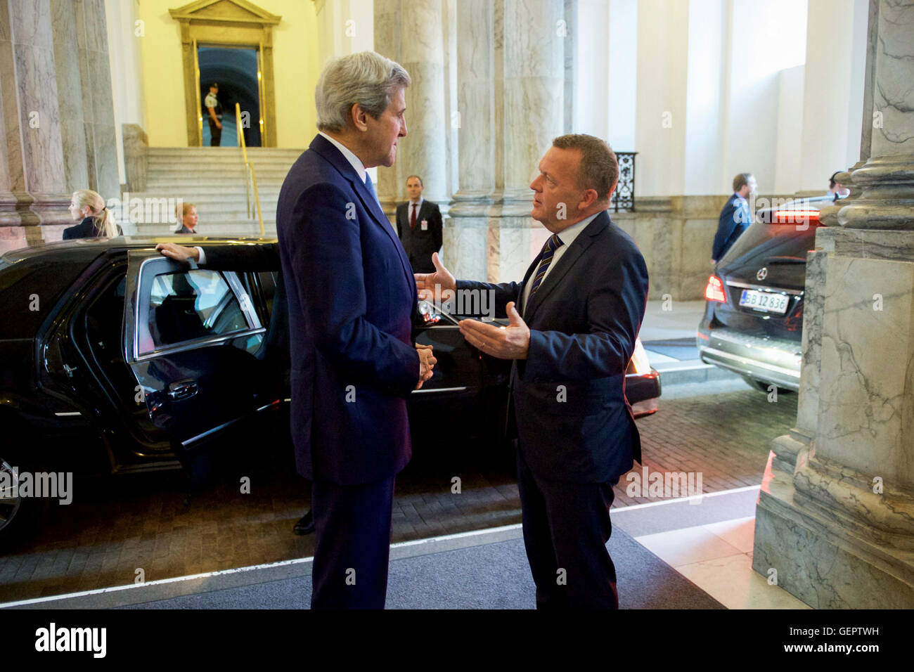 Secretary Kerry is Greeted by Danish Prime Minister Rasmussen Upon His ...