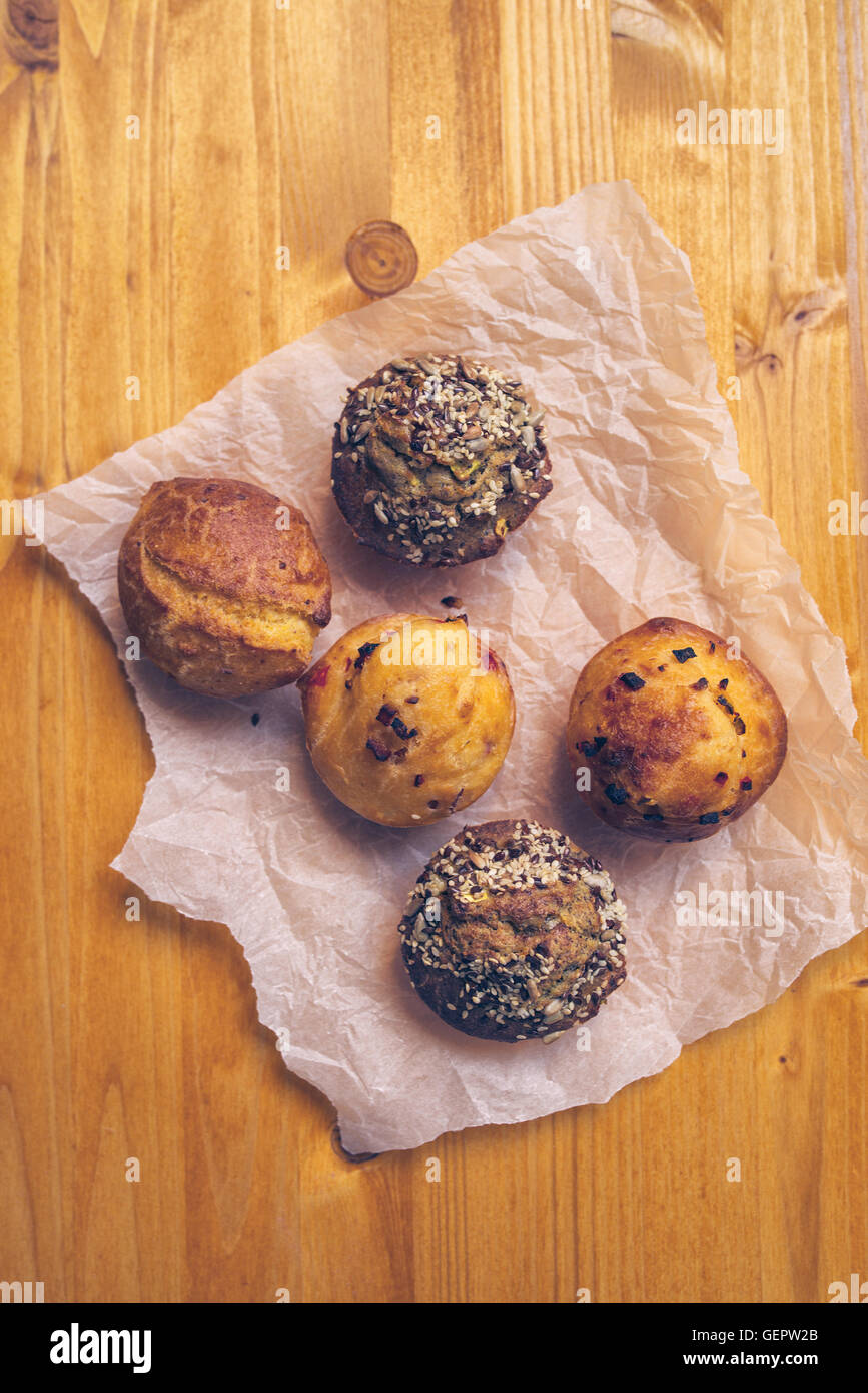Homemade salty muffins, also called proja pie, traditional Balkans ...