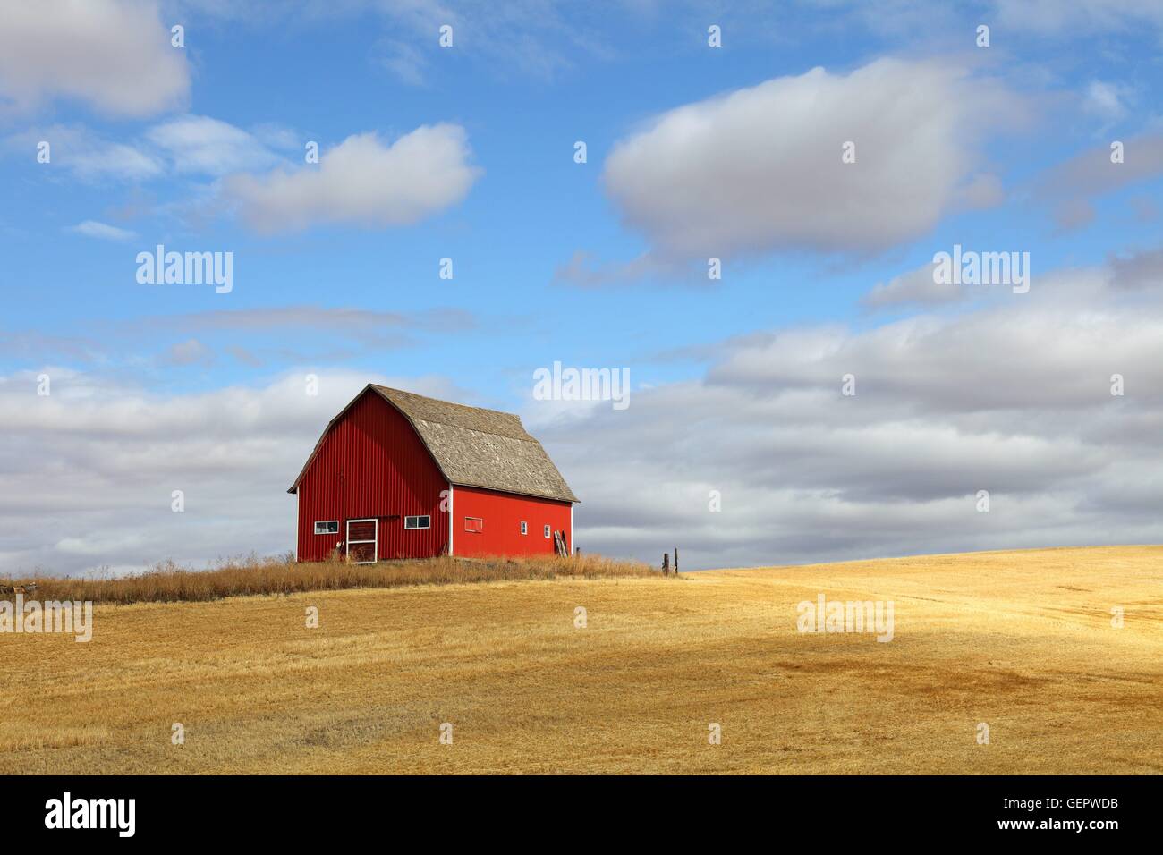 geography / travel, USA, Washington, Red Barn, Garfield, Palouse Stock ...