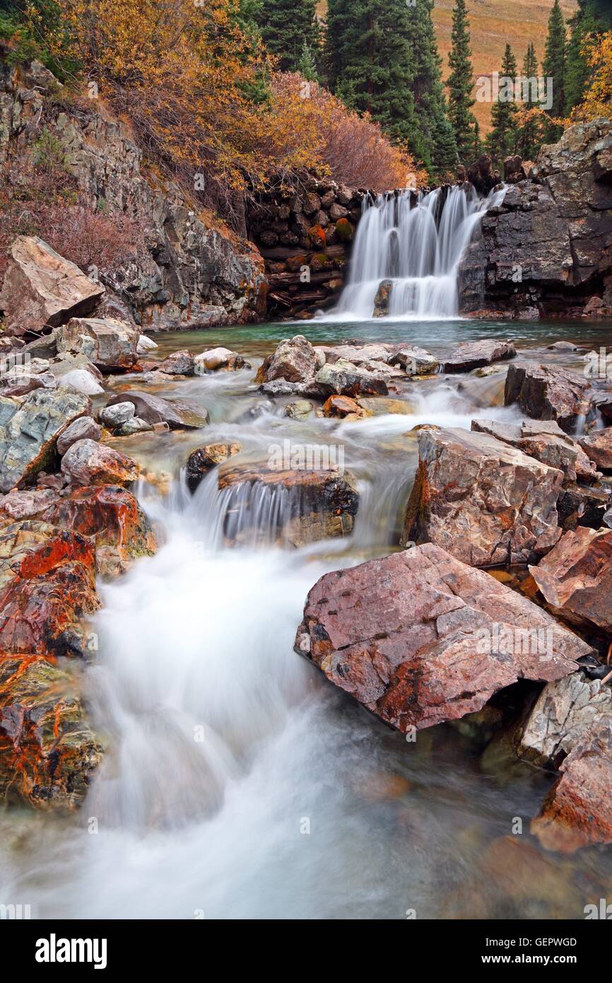 geography / travel, USA, Colorado, waterfall, Crystal Creek, Schofield ...