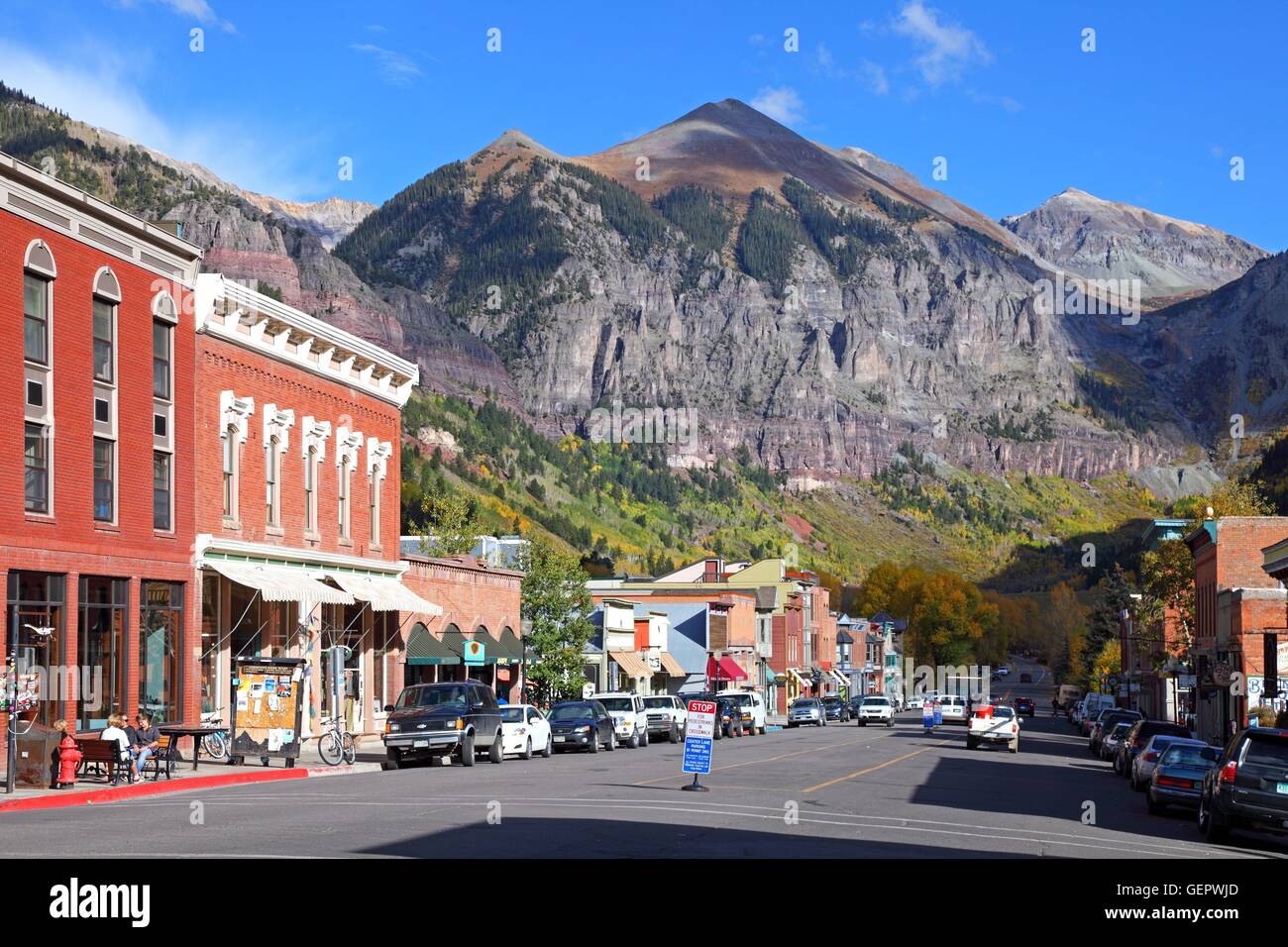 geography / travel, USA, Colorado, Main Street, Telluride Stock Photo ...