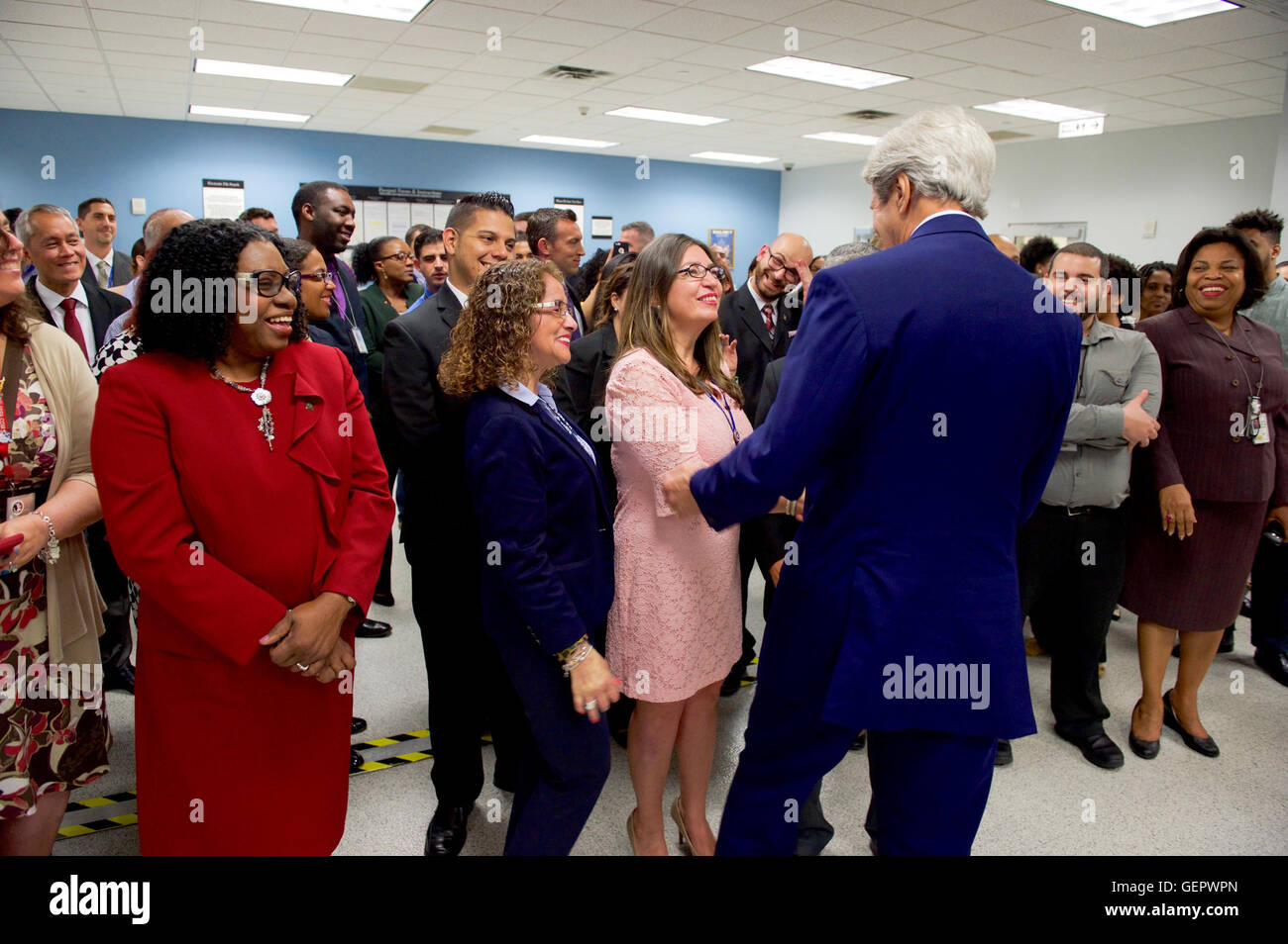 Secretary Kerry Shakes Hands With Members of the State Department's ...
