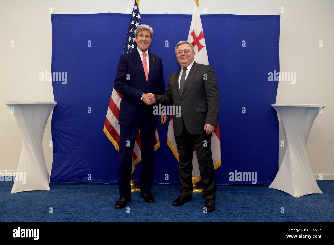 Secretary Kerry Shakes Hands with Speaker of the Georgian Parliament ...