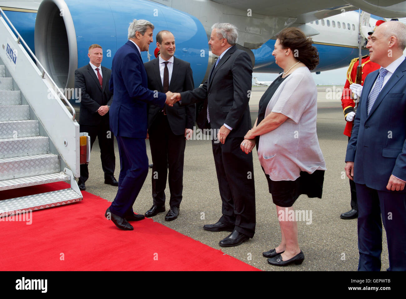 Secretary Kerry Shakes Hands with U.S. Ambassador to Georgia Kelly at ...