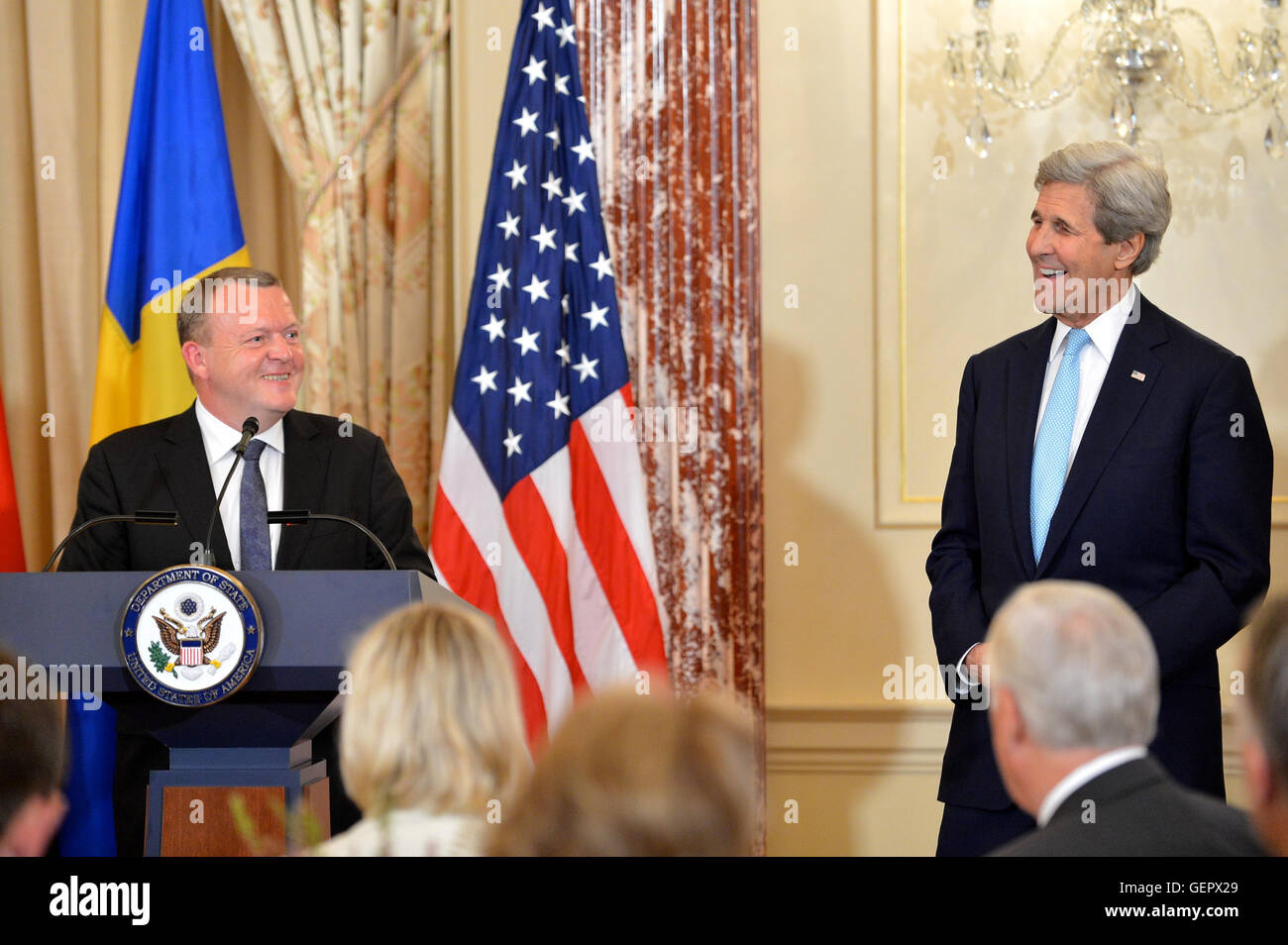 Secretary Kerry Smiles as Danish Prime Minister Rasmussen Delivers ...