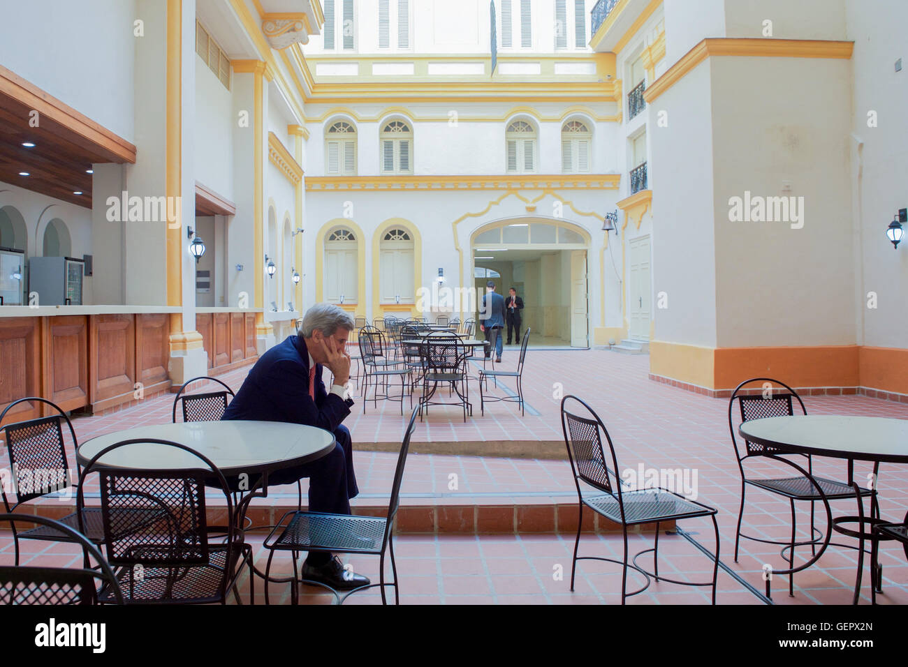 Secretary Kerry Speaks on His Cell Phone Before Attending President ...