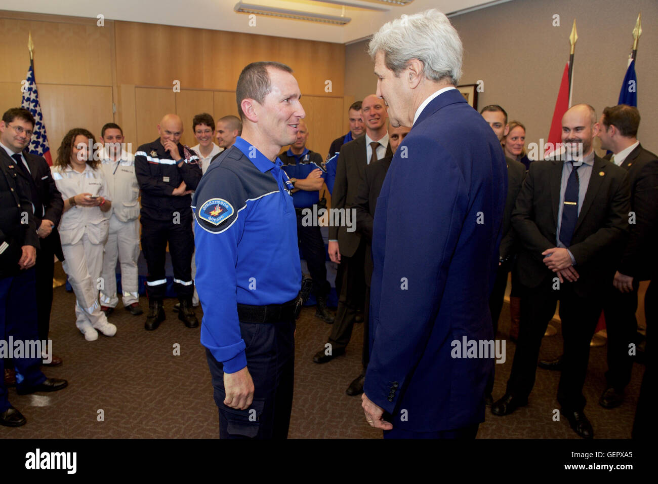 Secretary Kerry Thanks a French Police Officer Who Was Supposed to Ride ...
