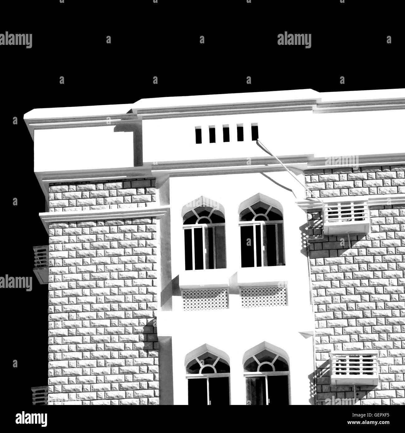 in oman new house brick building the city backgroun sky Stock Photo - Alamy