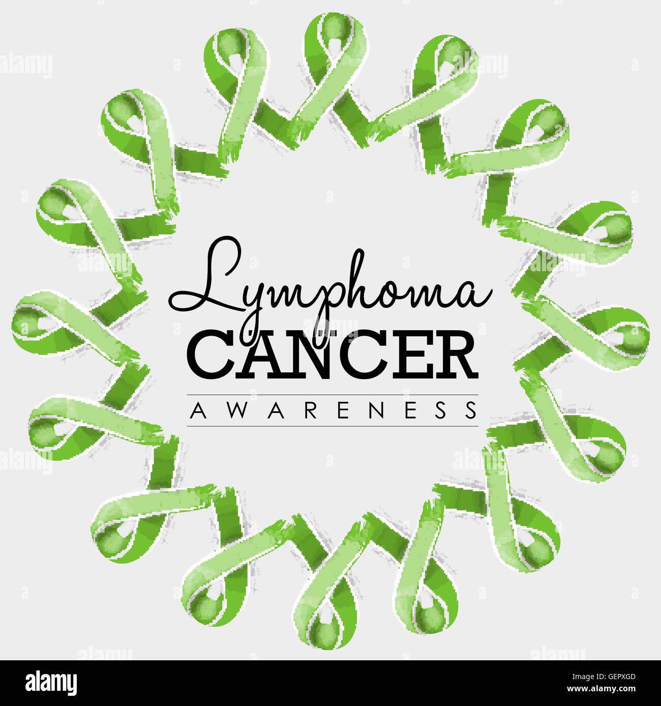 Lymphoma cancer awareness typography design with mandala made of lime ...