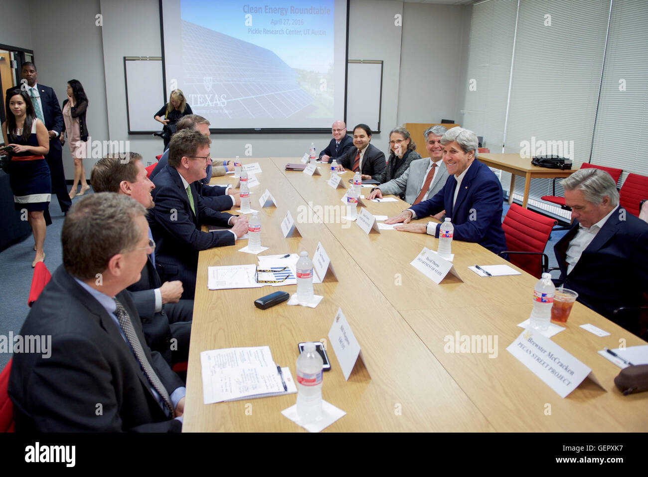Secretary Kerry, University of Texas at Austin President Fenves, and ...