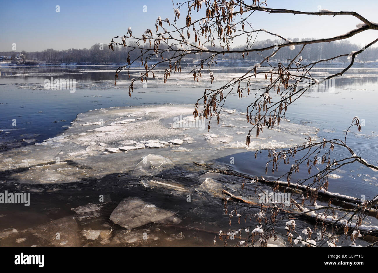 Sketches in Sunny cold spring day Stock Photo - Alamy