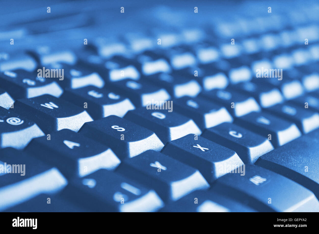 blue keyboard of the personal computer Stock Photo - Alamy