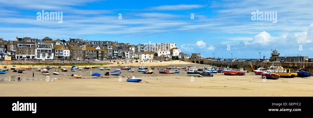 St Ives panoramic view, Cornwall,England,UK Stock Photo - Alamy