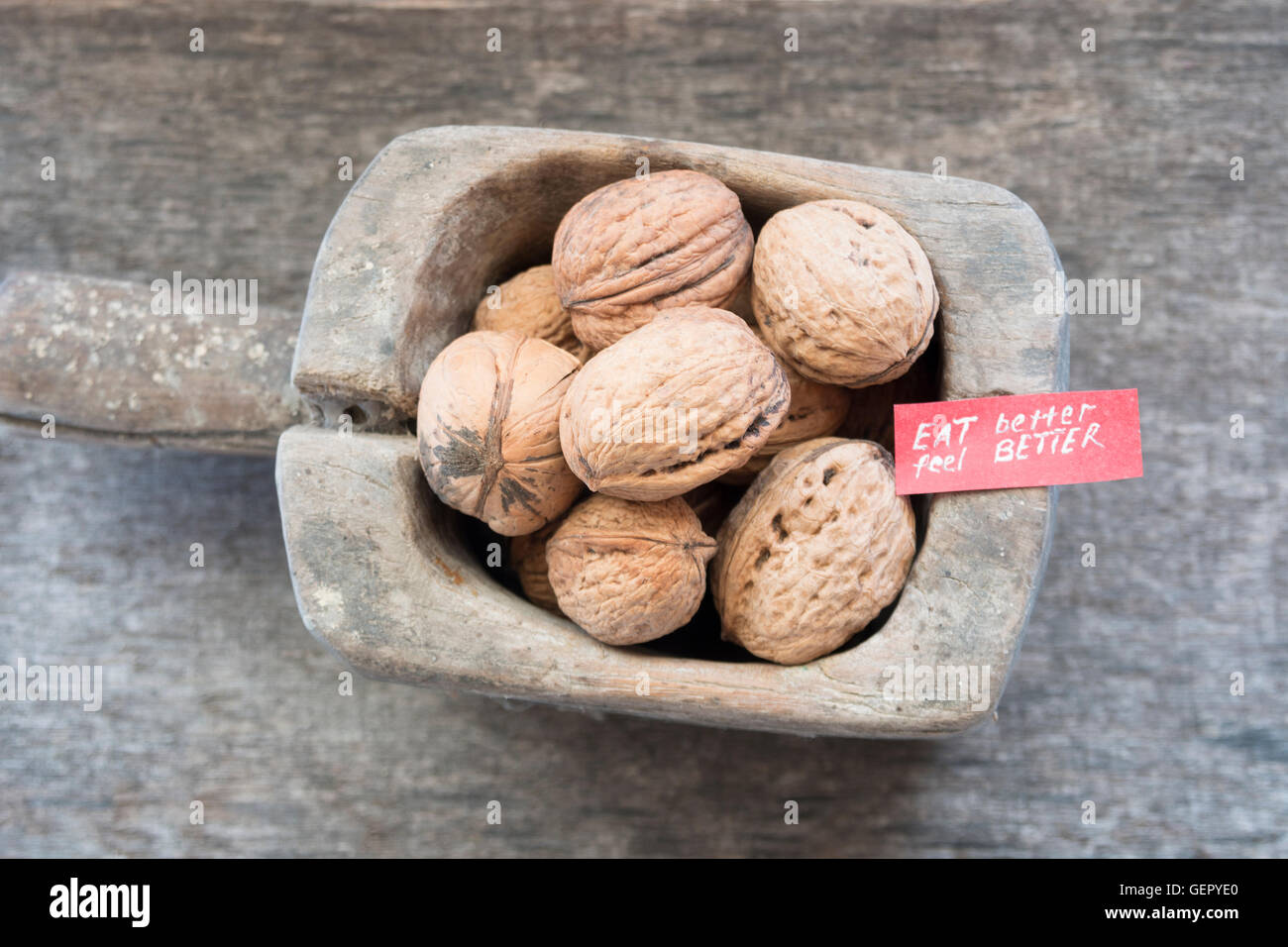 Eat Better Feel - natural food idea Stock Photo - Alamy