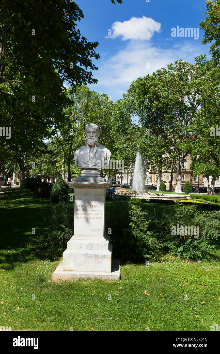 Croatia, Zagreb, Old town, Statues in Park Zrinjevac Stock Photo - Alamy