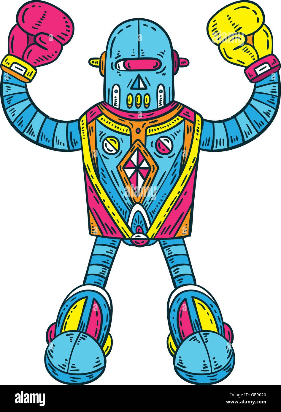 Boxing robot Stock Vector Images - Alamy