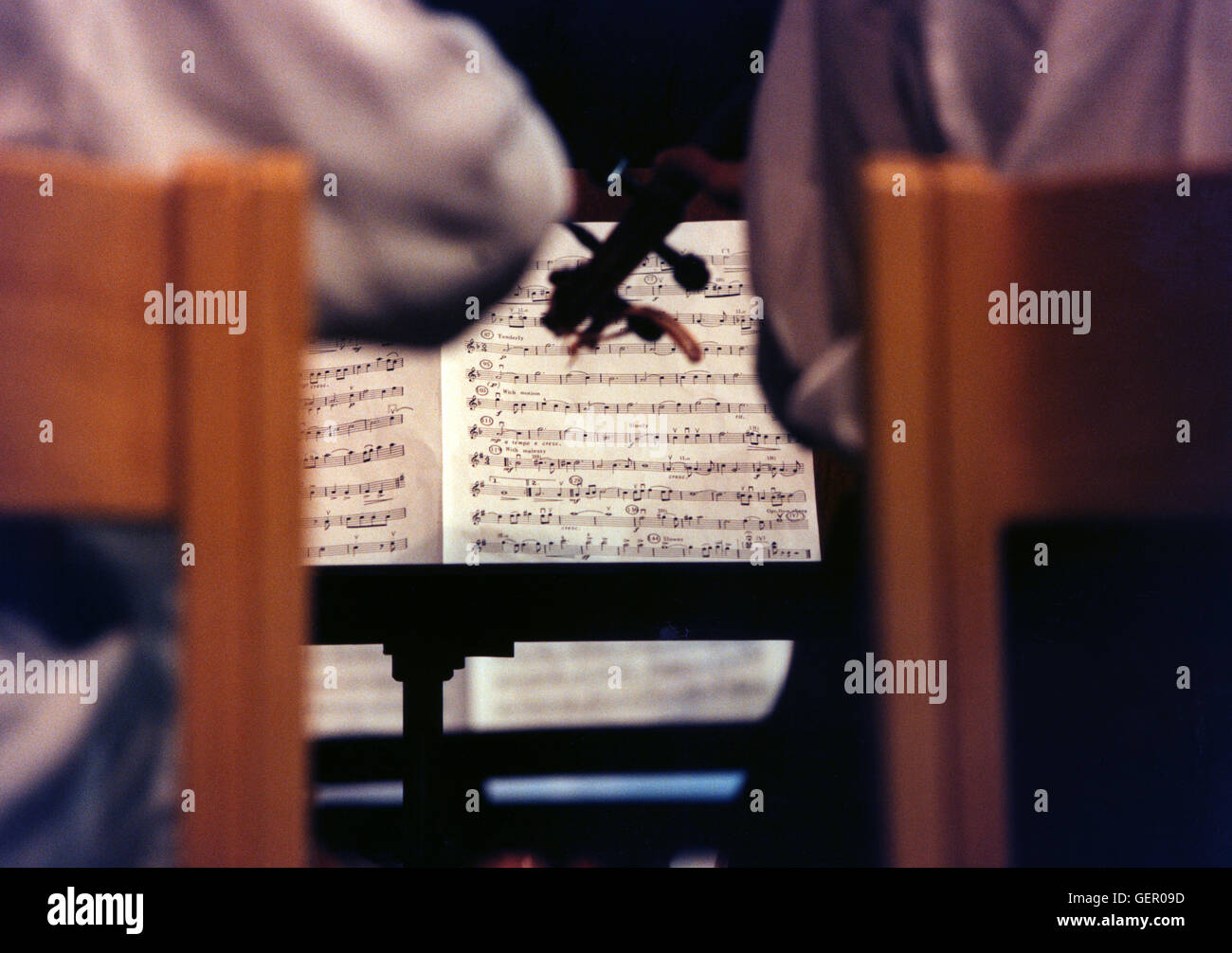 Sheet music front musicians Stock Photo - Alamy