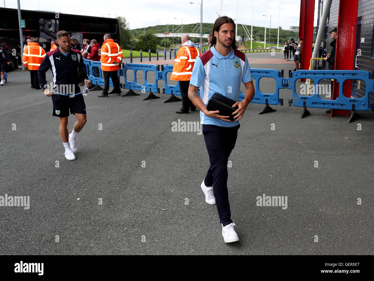 Burnley's George Boyd arrives for the pre-season friendly match at the ...