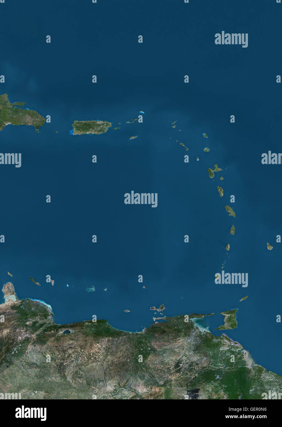 Satellite view islands lesser antilles High Resolution Stock ...