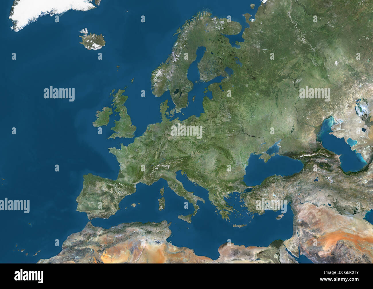 Satellite view europe image compiled from data hi-res stock photography ...