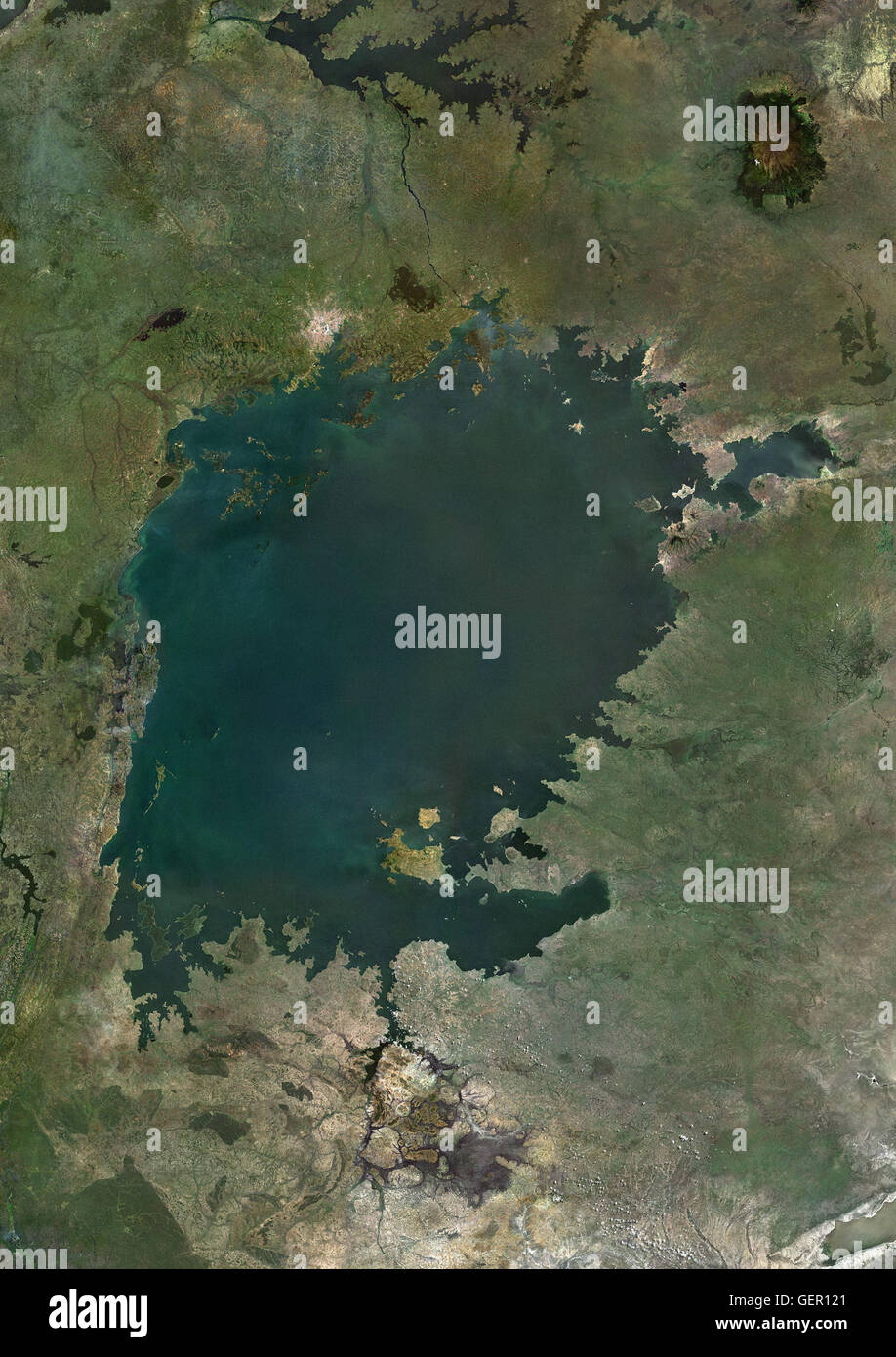 Satellite view of Lake Victoria, one of the African Great Lakes. Lake ...