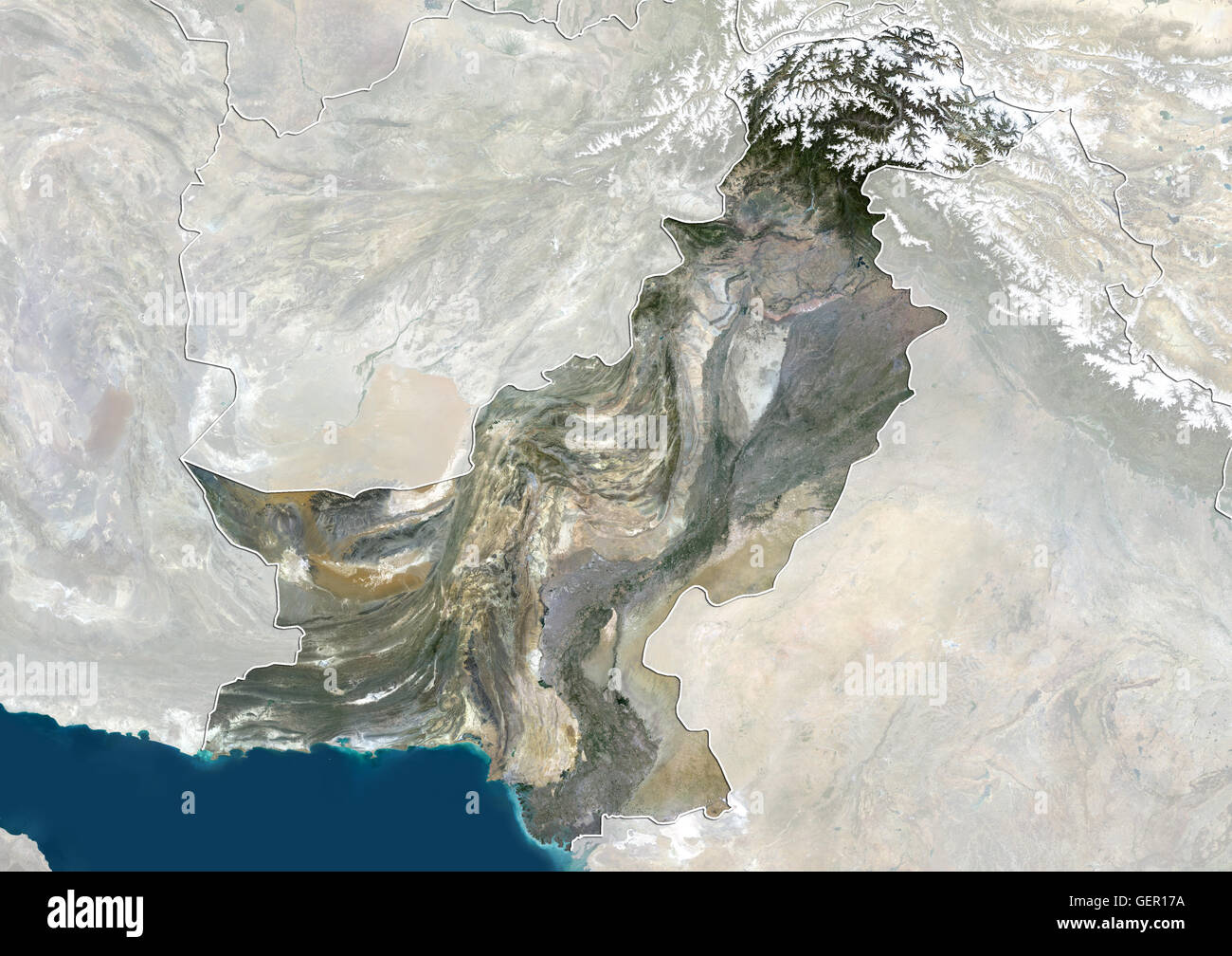 Map satellite geography pakistan High Resolution Stock Photography and ...