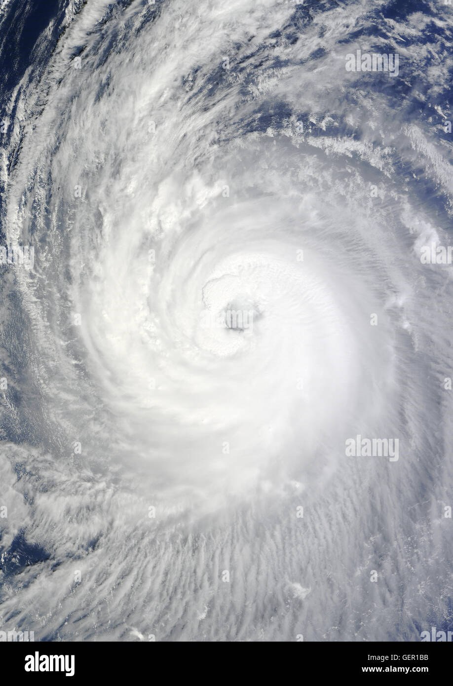 Satellite view of Super Typhoon Phanfone in 2015 approaching Japan ...