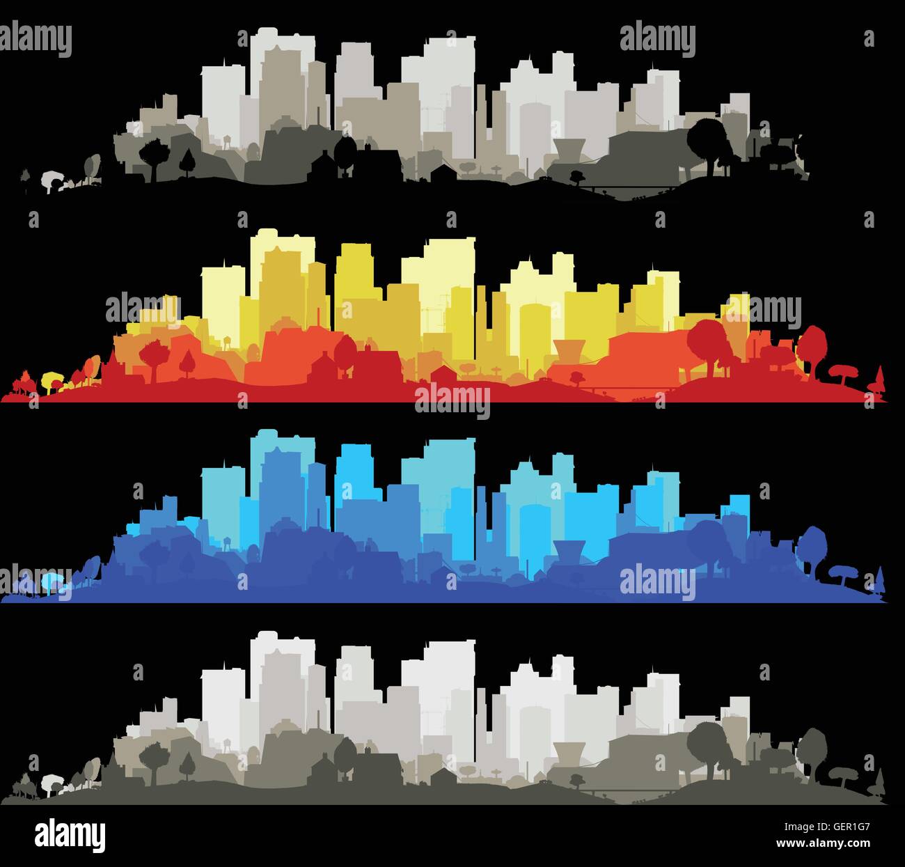 The very edge of a city including signs construction Stock Vector Image ...
