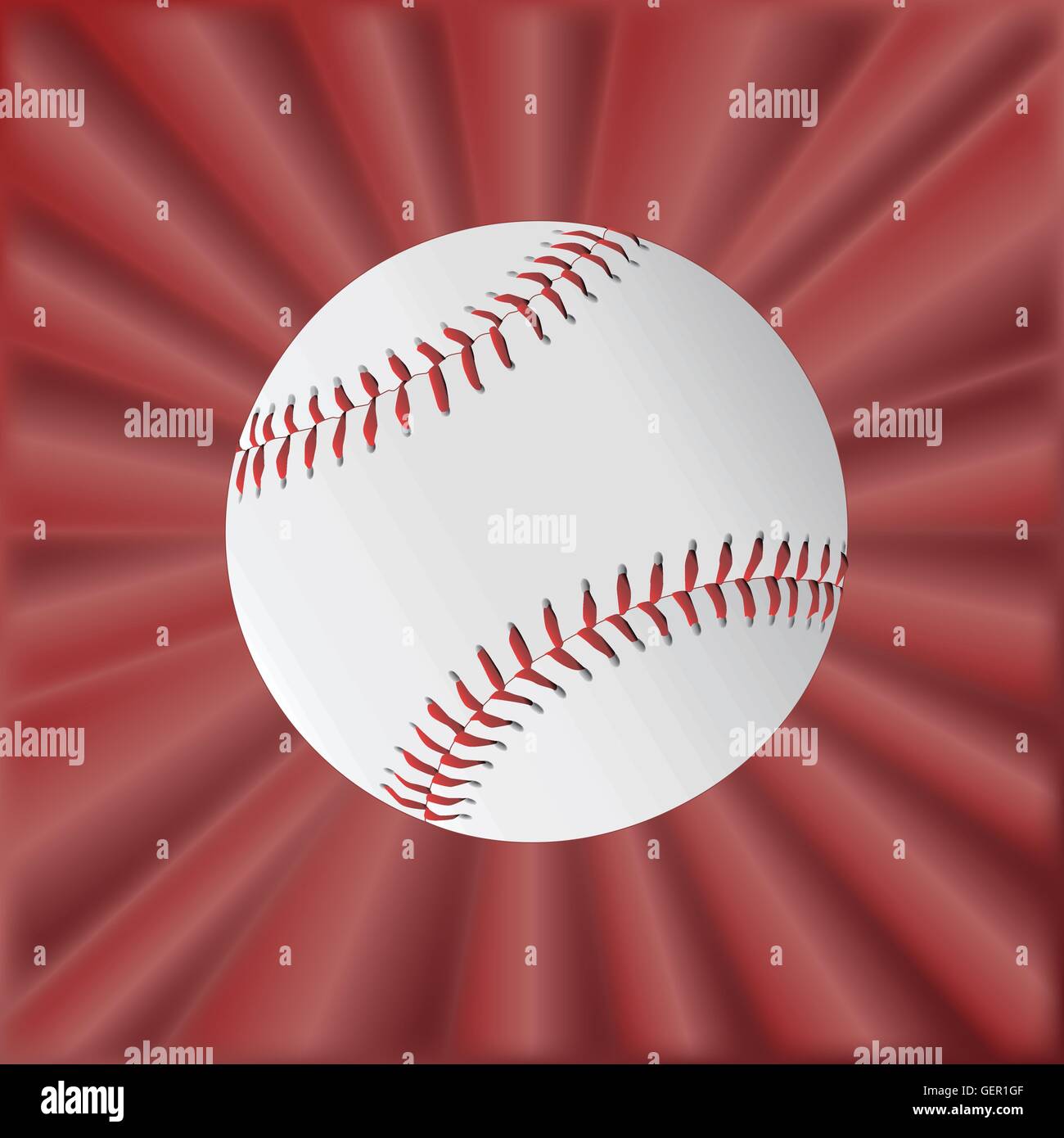 A typical baseball over a red material background Stock Vector Image ...
