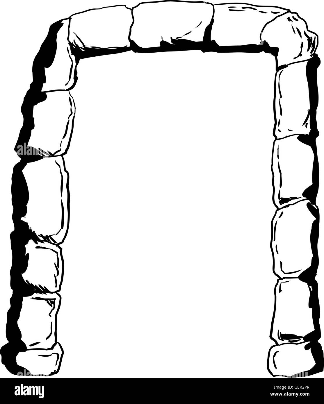 Stones in shape of an arch as portal or doorway outline illustration ...
