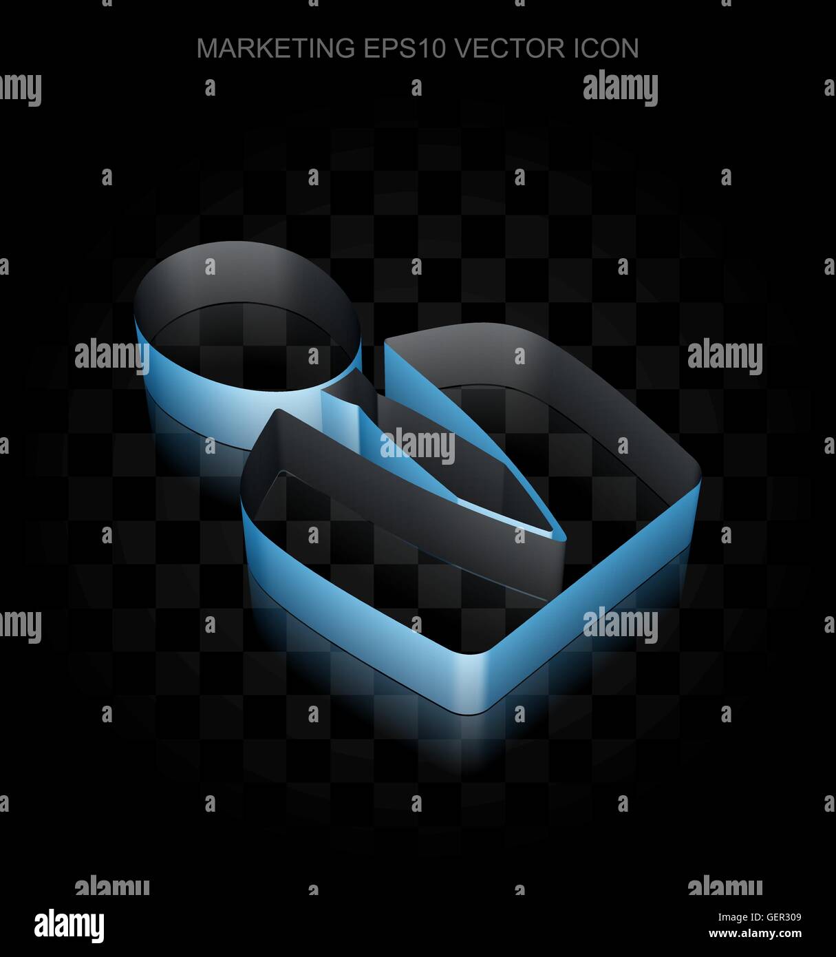 Marketing icon: Blue 3d Business Man made of paper, transparent shadow ...