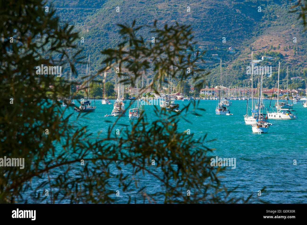 The village of Geni / Nidri in Lefkada, Greece Stock Photo - Alamy