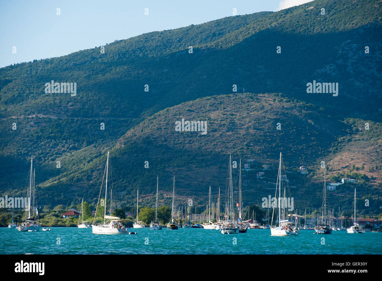 The village of Geni / Nidri in Lefkada, Greece Stock Photo - Alamy