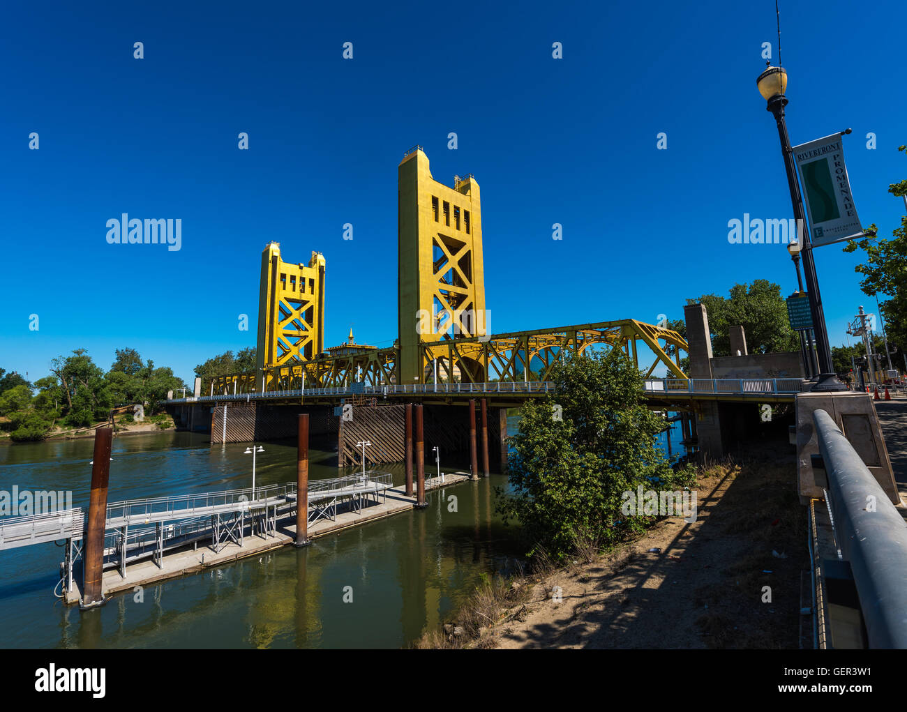 Tower Bridge Sacramento California as seen from the River Promenade ...