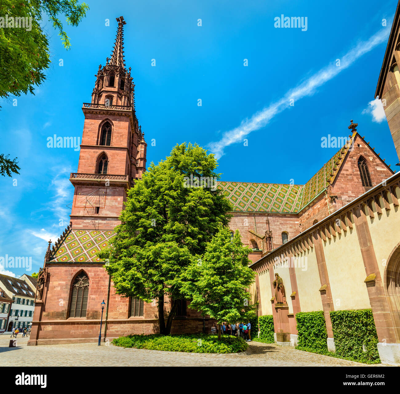 Basel munster minster cathedral architecture hi-res stock photography ...