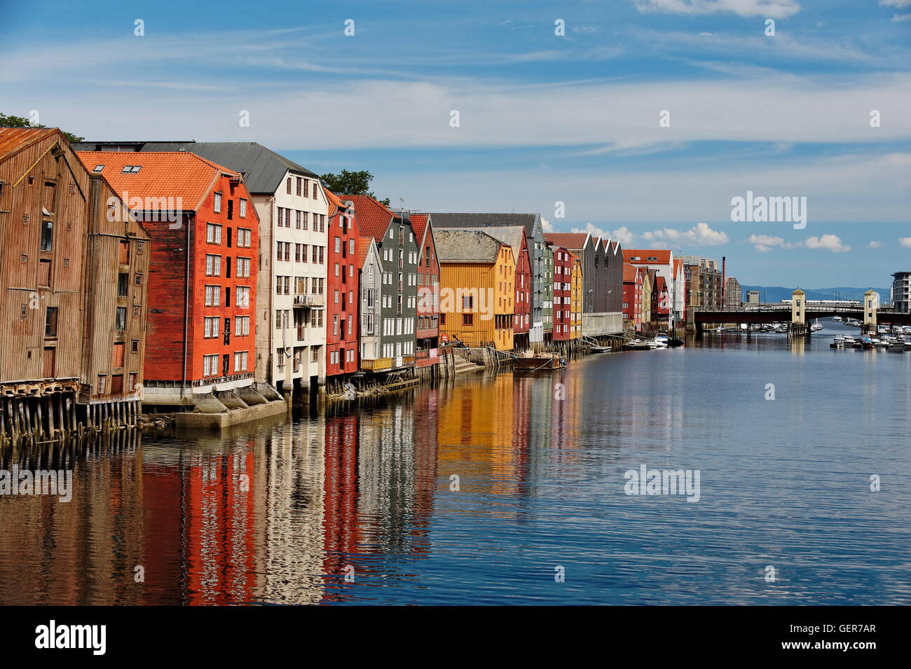 geography / travel, Norway, Sor-Trondelag, Trondheim, warehouses on the ...