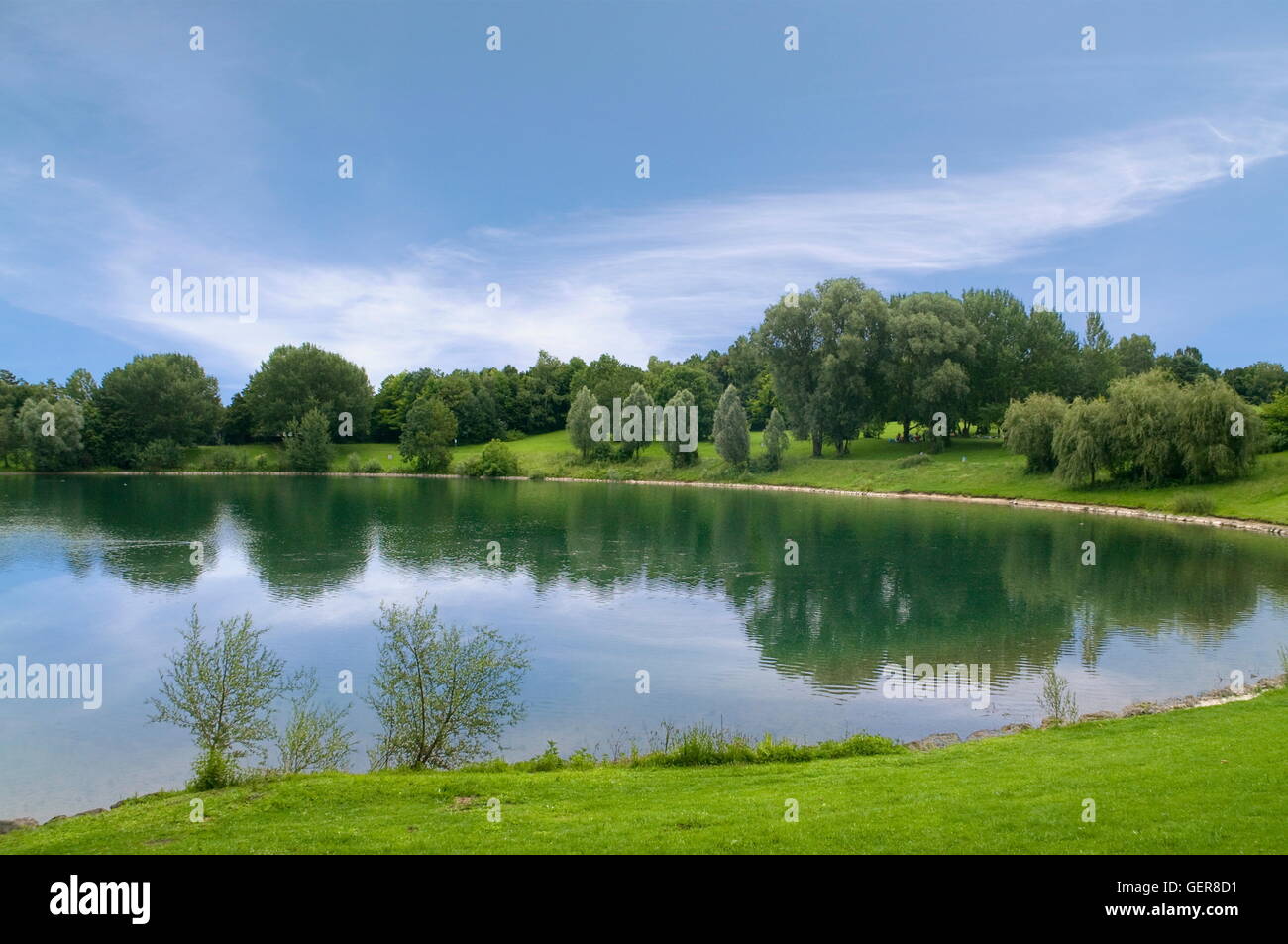 geography / travel, Germany, Bavaria, Munich, Lerchenauer See (Lake ...