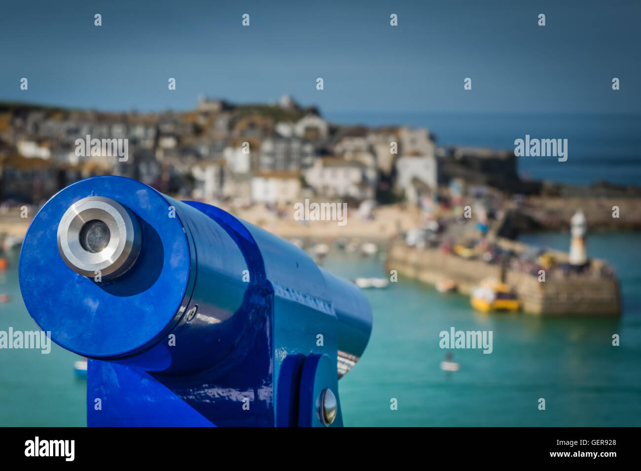 Cornwall telescope sea view hi-res stock photography and images - Alamy