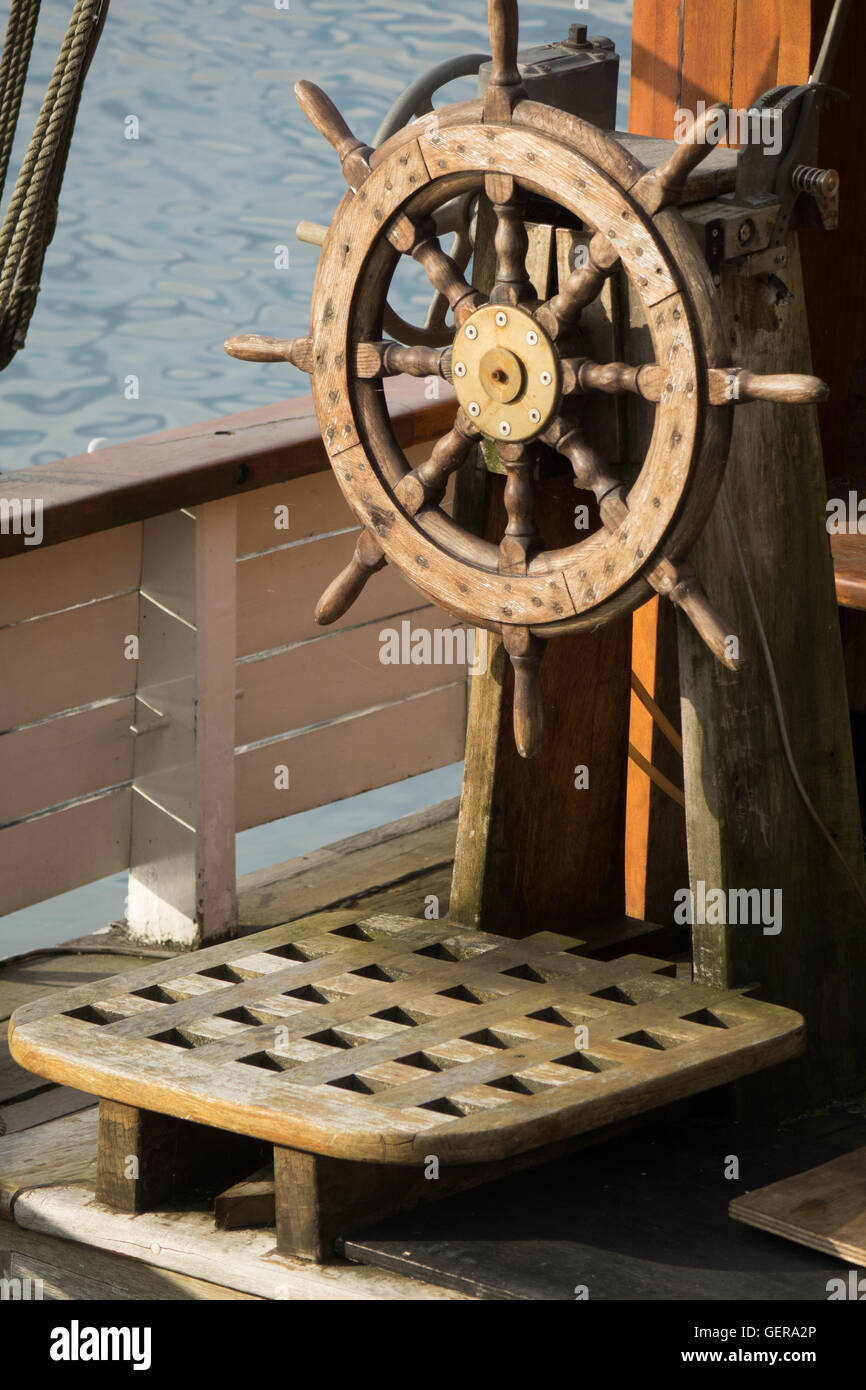 Old Wooden Ship Steering Wheel Off Old Wooden Steering Wheel Ancient