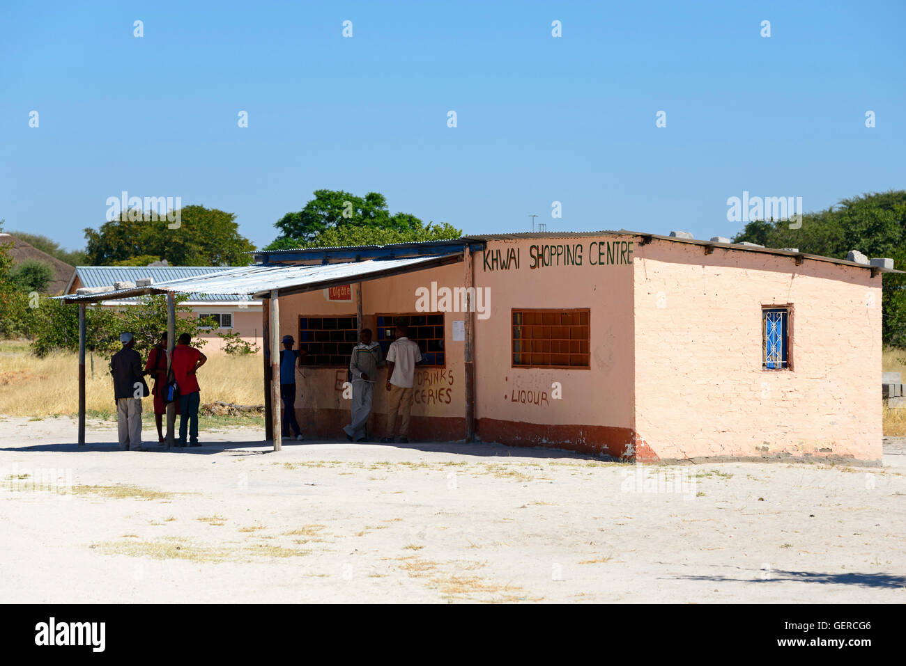 Shopping centre, Khwai Village, Botswana Stock Photo - Alamy