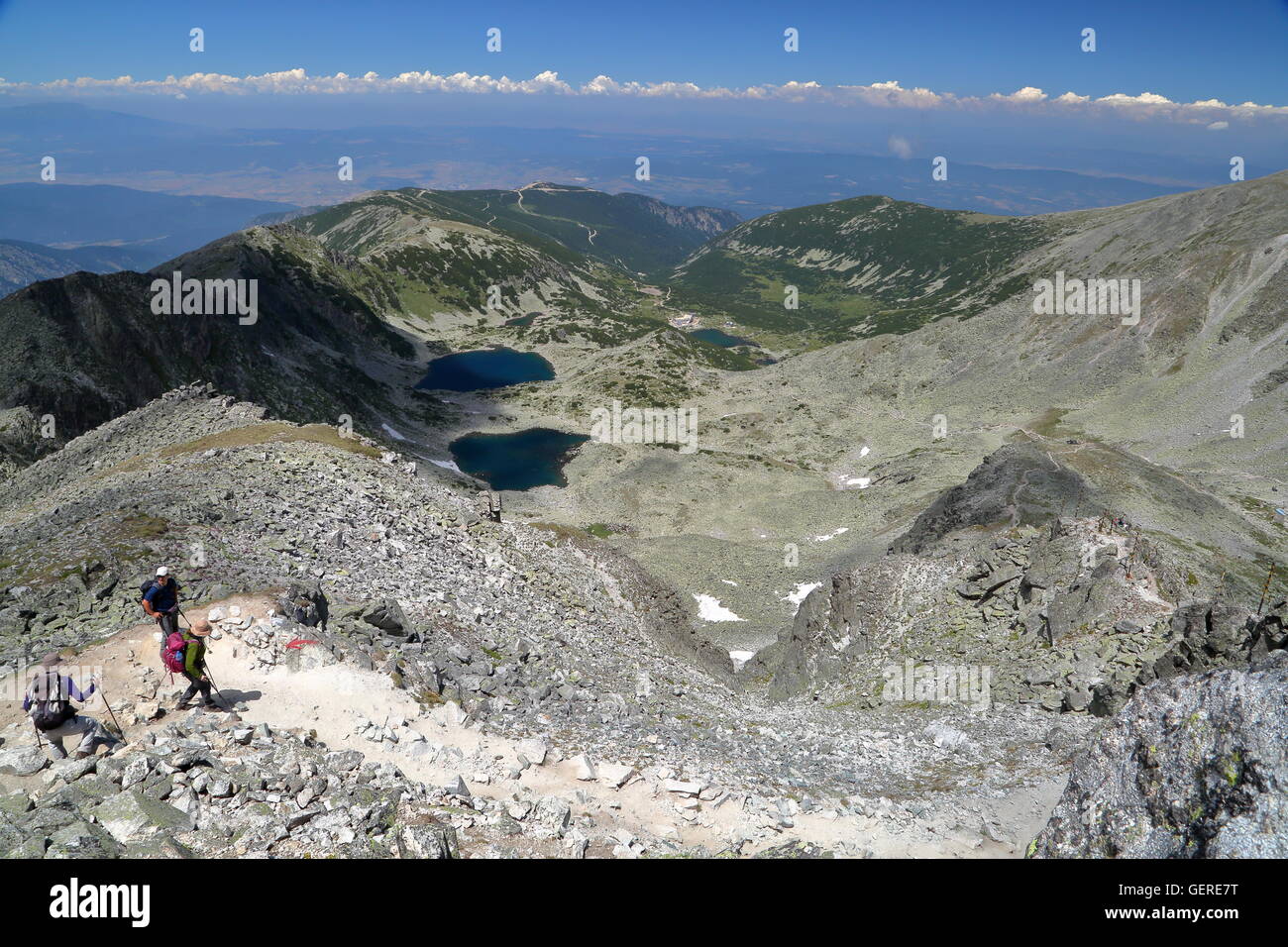 Panoramic view from Mousala Peak in Rila Mountains, Bulgaria Stock ...