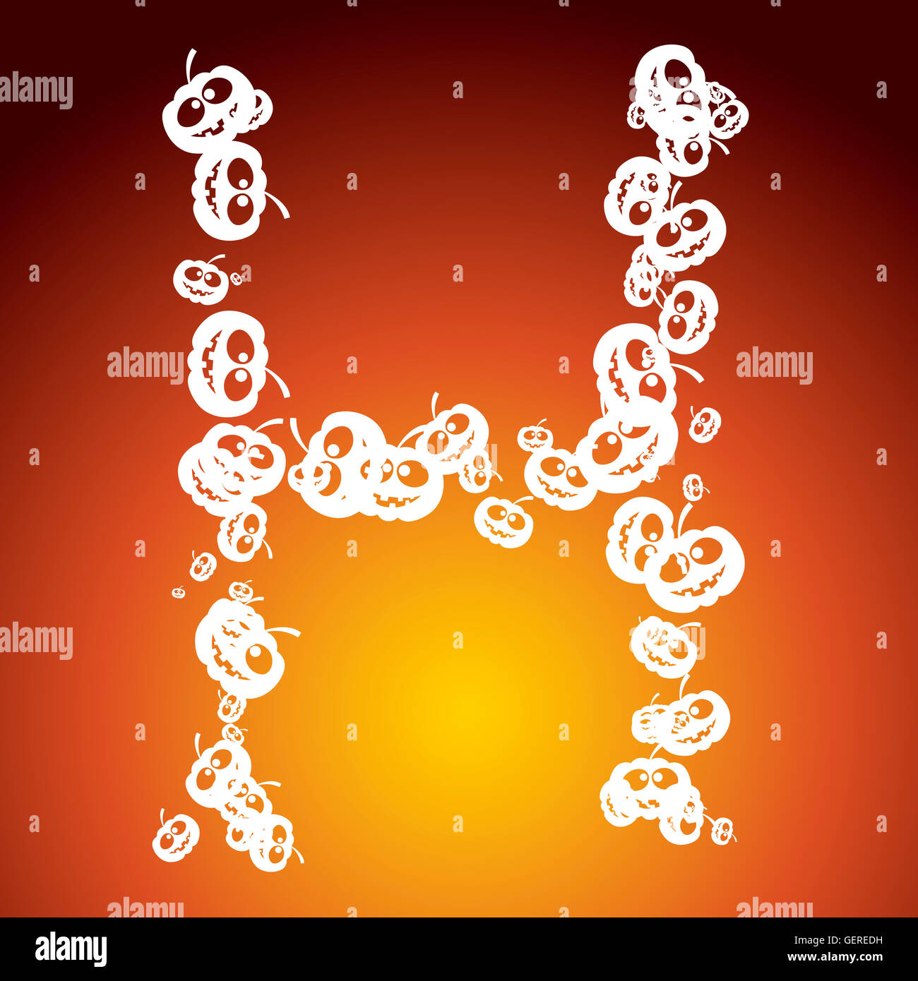 Letter H in Halloween style with pumpkin Stock Photo - Alamy