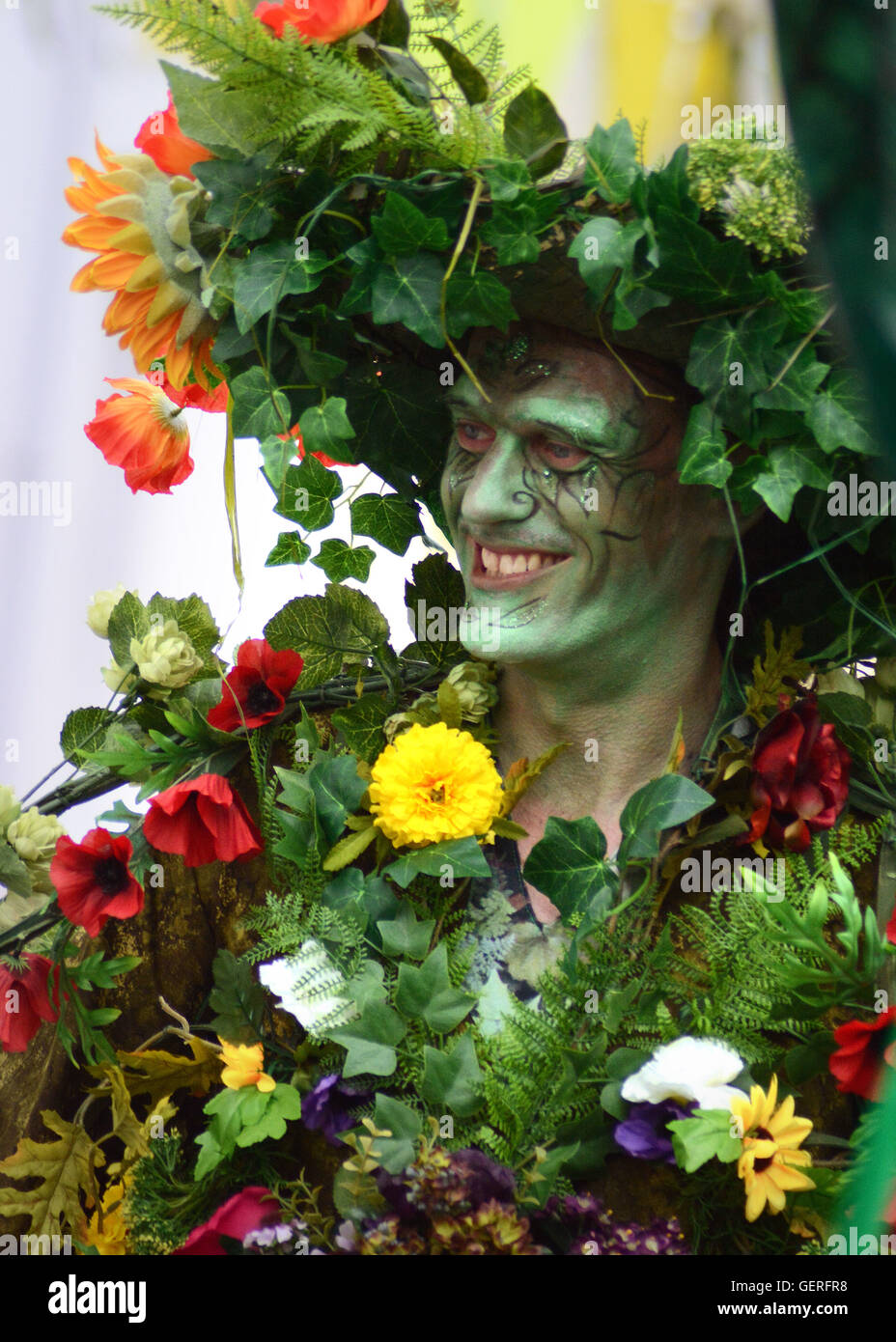 Green Man Greenman Green Man Festival Pilton Street North Devon Stock ...